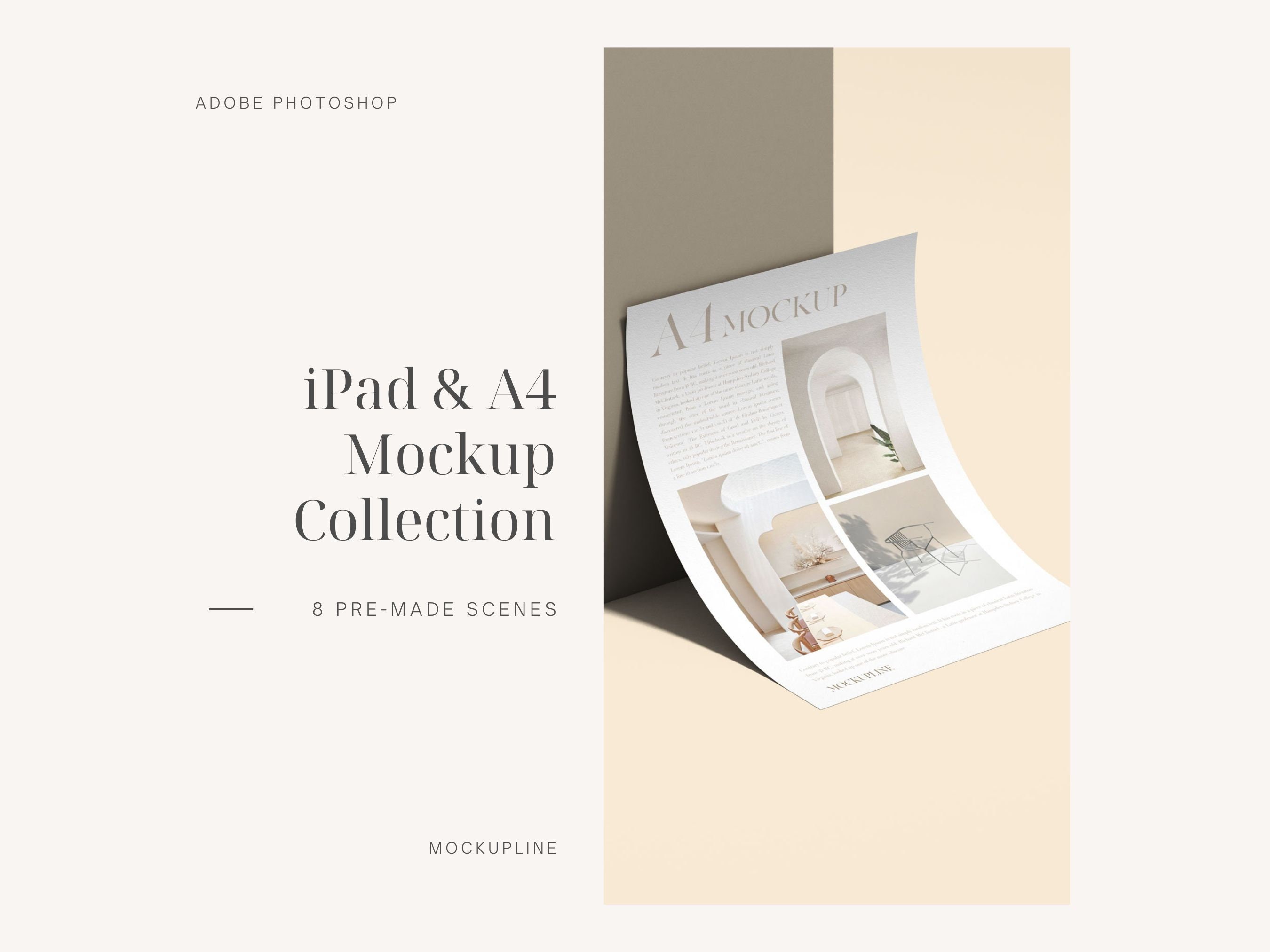 IPad & A4 Mockup, iPad Mockup Template, A4 Mockup Template, Stationery ...