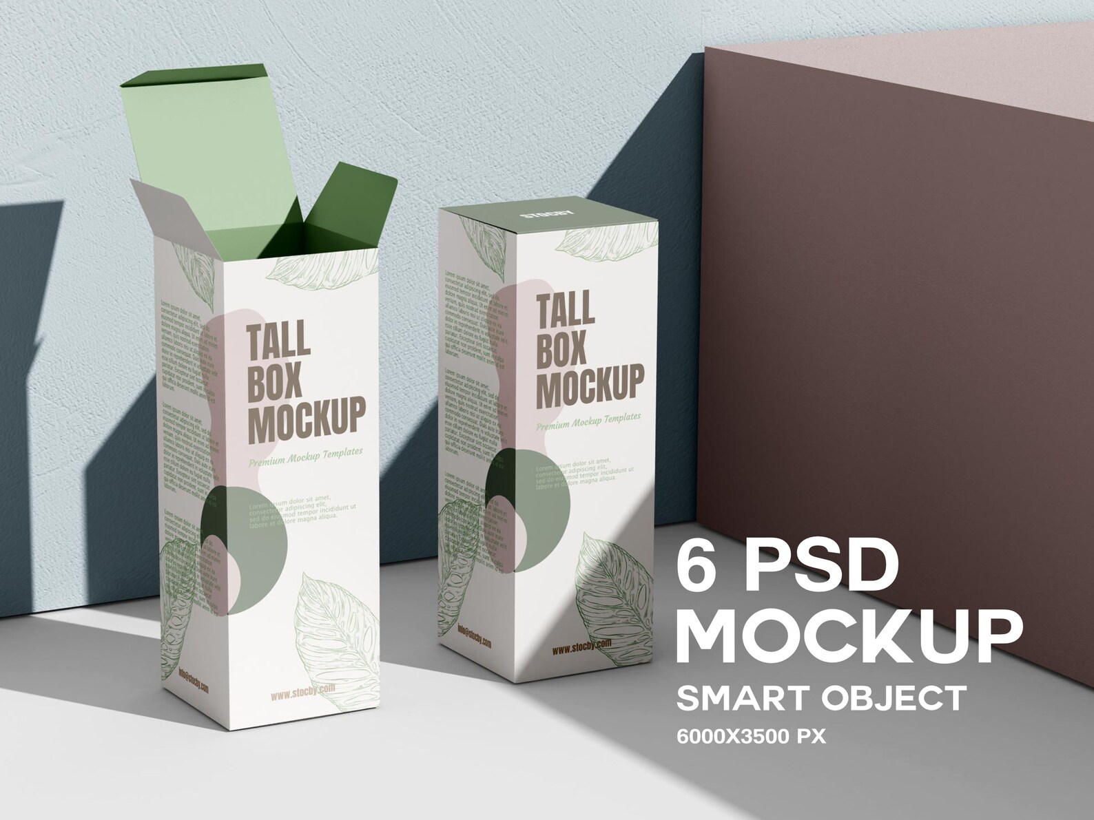 Tall Box Mockup 6 Psd Files, Box Mockup, Cosmetic Box Mockup, Medicine ...