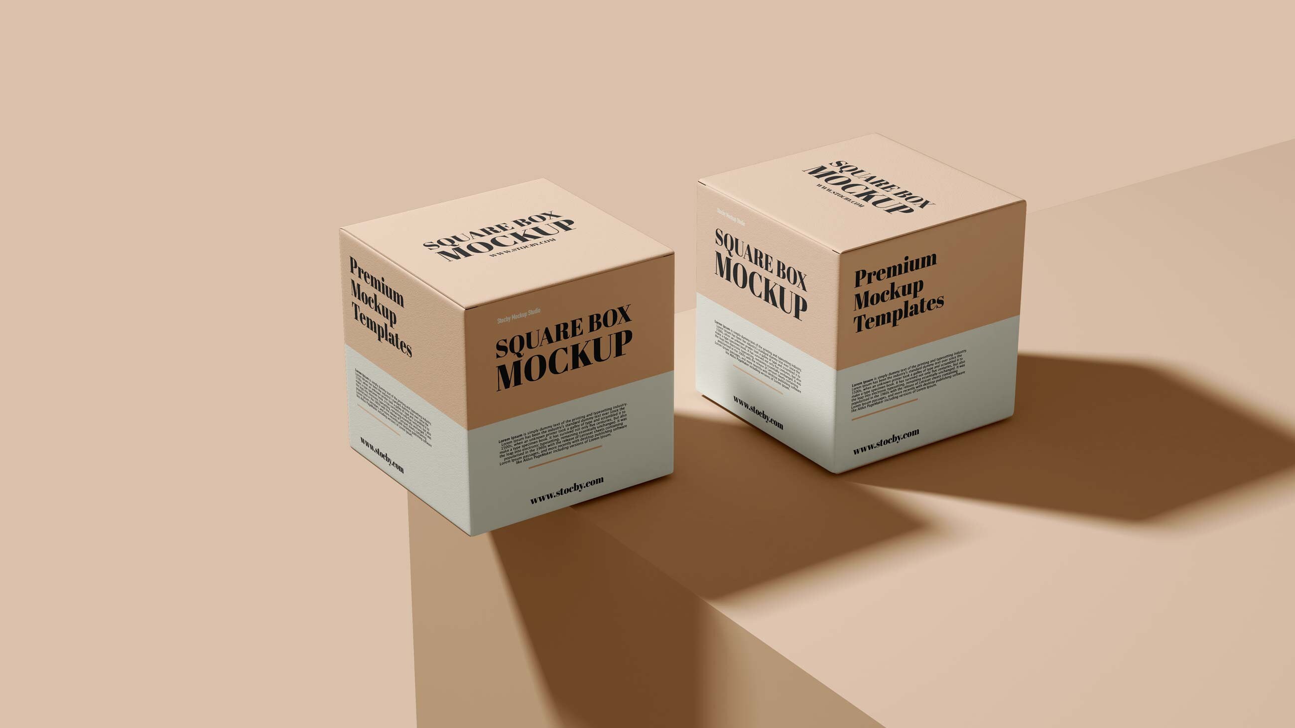 Square Box Mockup: Cosmetic Packaging Template (7 PSD) (digital ...