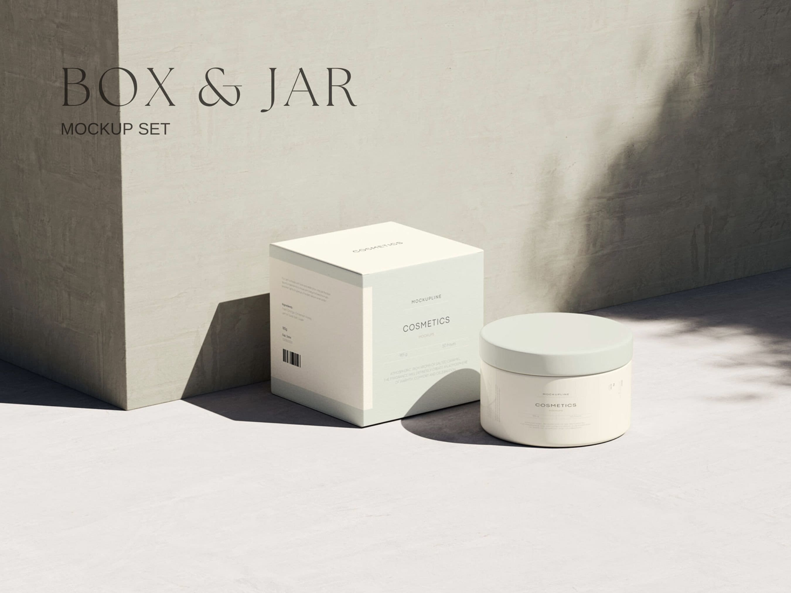 Box & Jar Mockup Set, Cosmetic Jar Mockup, Jar Mockup, Square Box ...