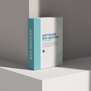Software Box Mockup: Tall Product Box, 7 Photoshop Scenes (digital ...