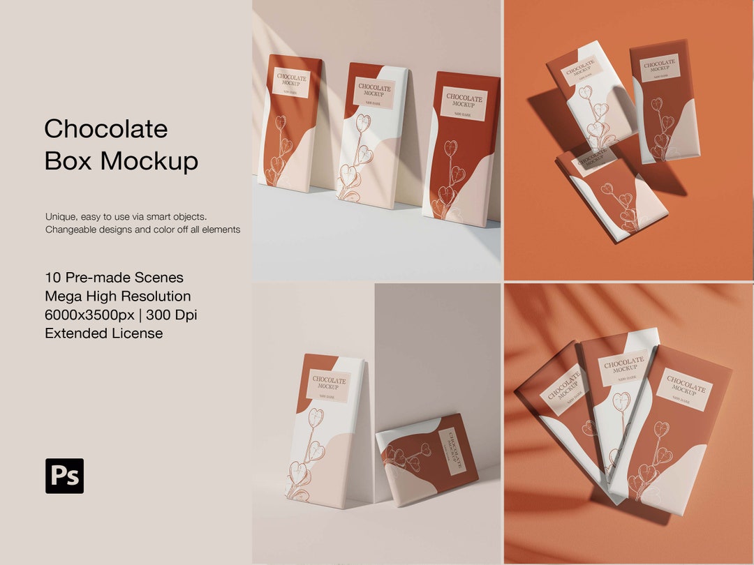 Chocolate Mockup 10 Psd Chocolate Bar Mockup Chocolate - Etsy