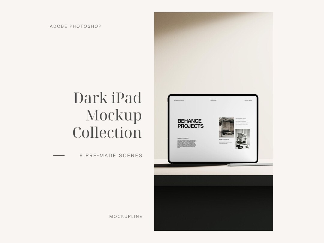 Dark iPad Pro Mockup Collection: Website & App Presentation (PSD) - Etsy