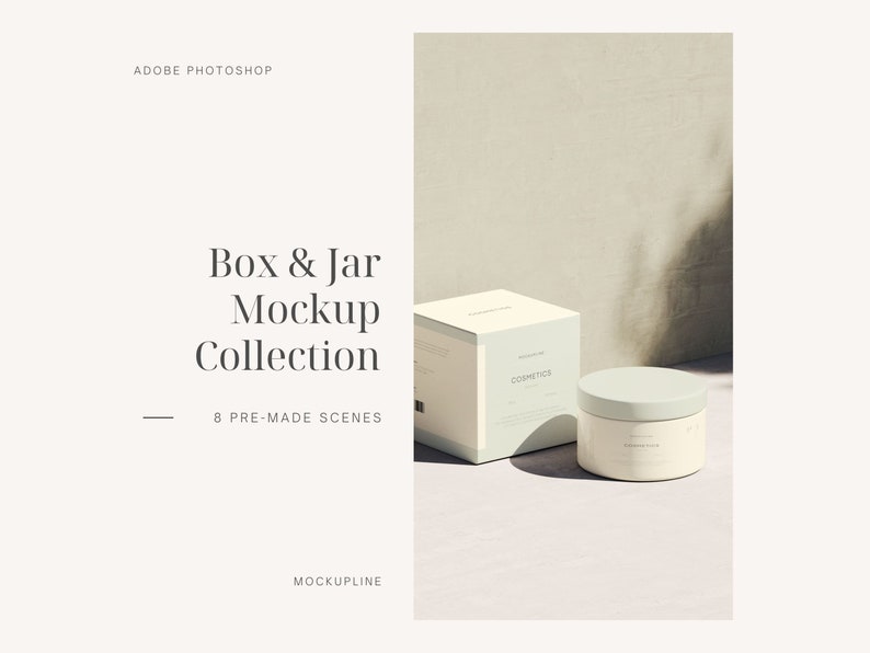 Box & Jar Mockup Set, Cosmetic Jar Mockup, Jar Mockup, Square Box ...