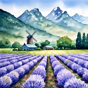 Lavender Flower Drawing Outline/landscape Drawing Outline,template ...