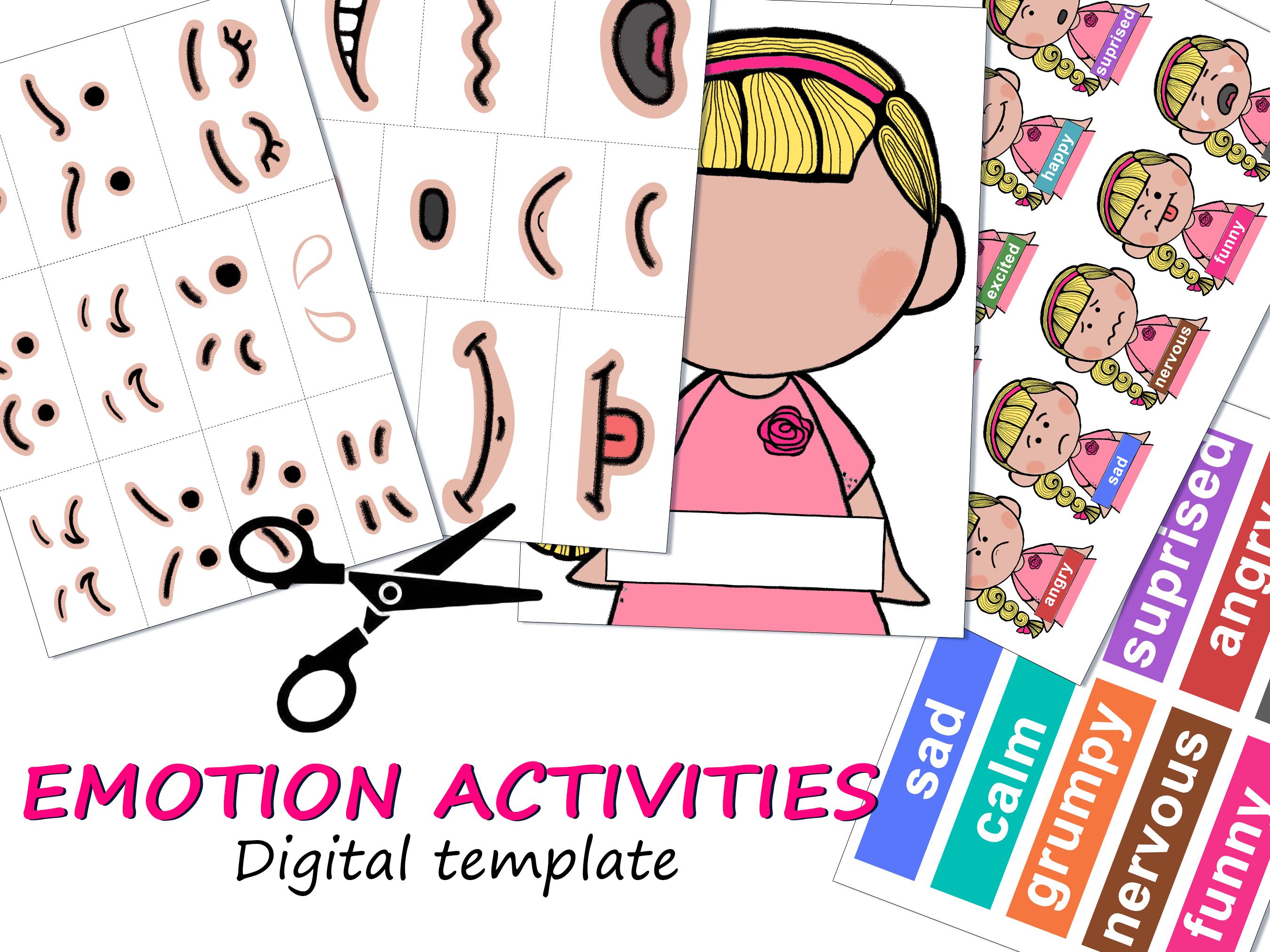 Emotions Activity for Kids Boy & Girl, Printable Toddler Feeling Chart ...