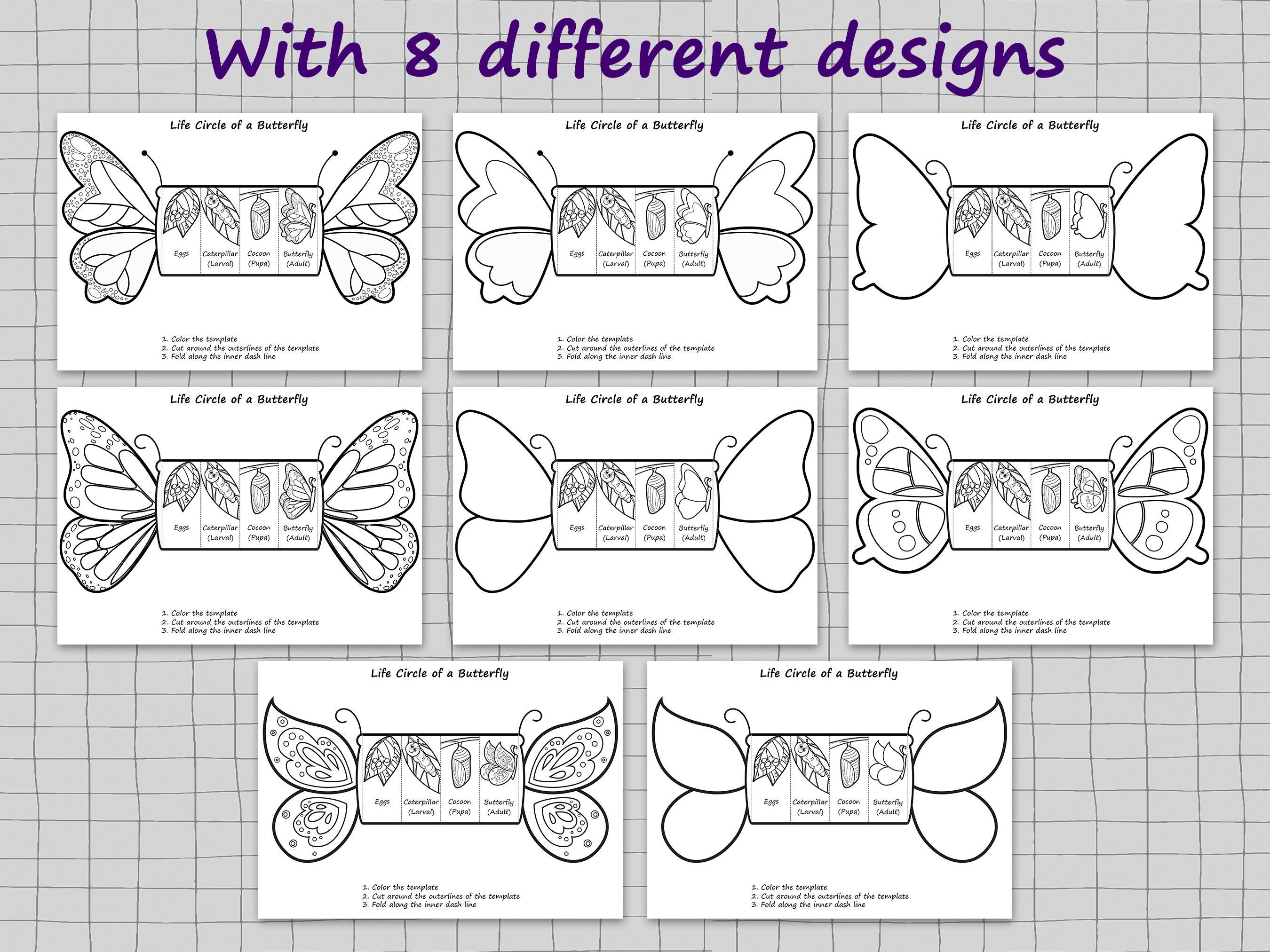 Butterfly Life Cycle Learning Activity for Kids Foldablemontessori Kids ...