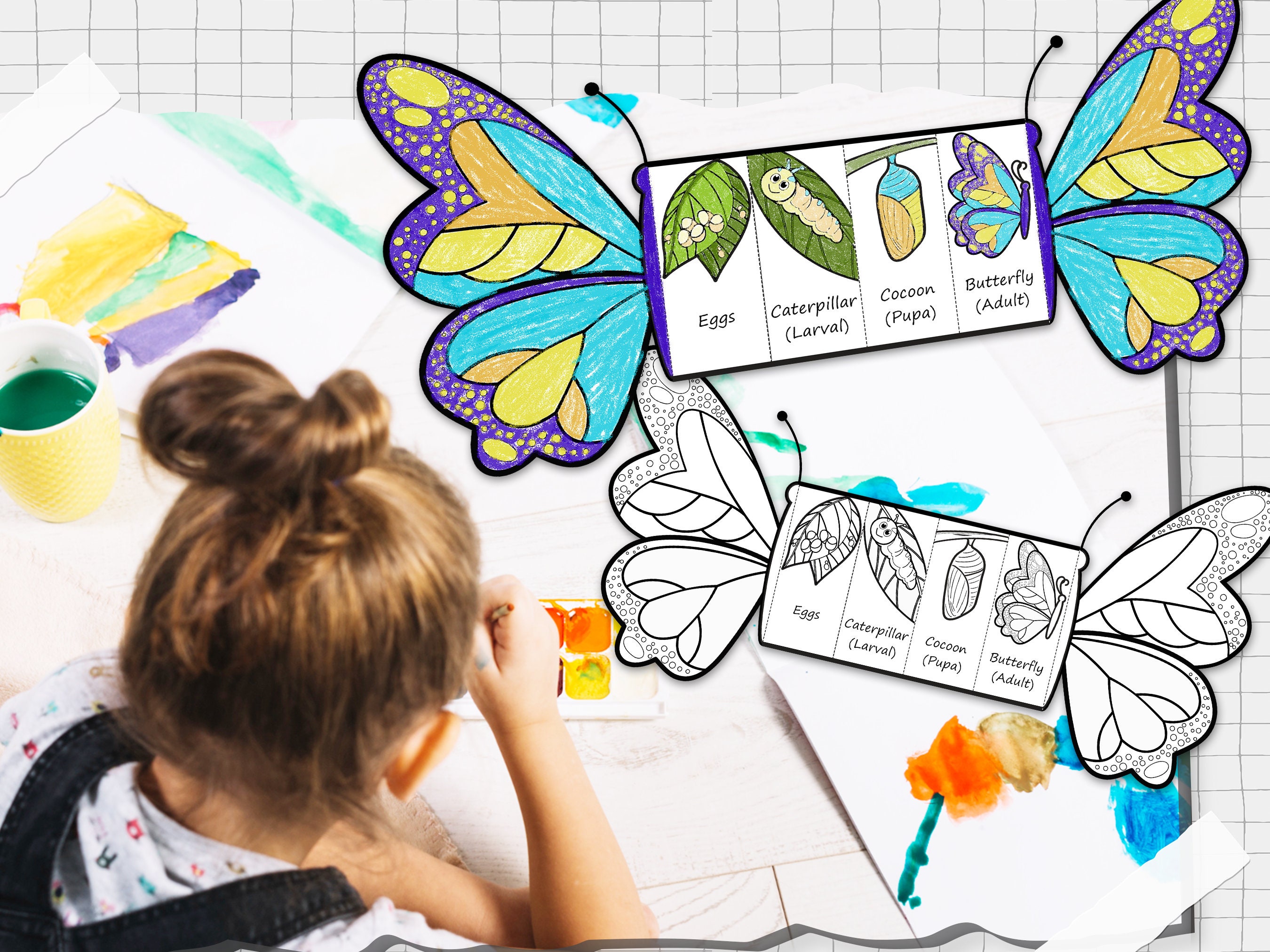 Butterfly Life Cycle Learning Activity for Kids Foldablemontessori Kids ...