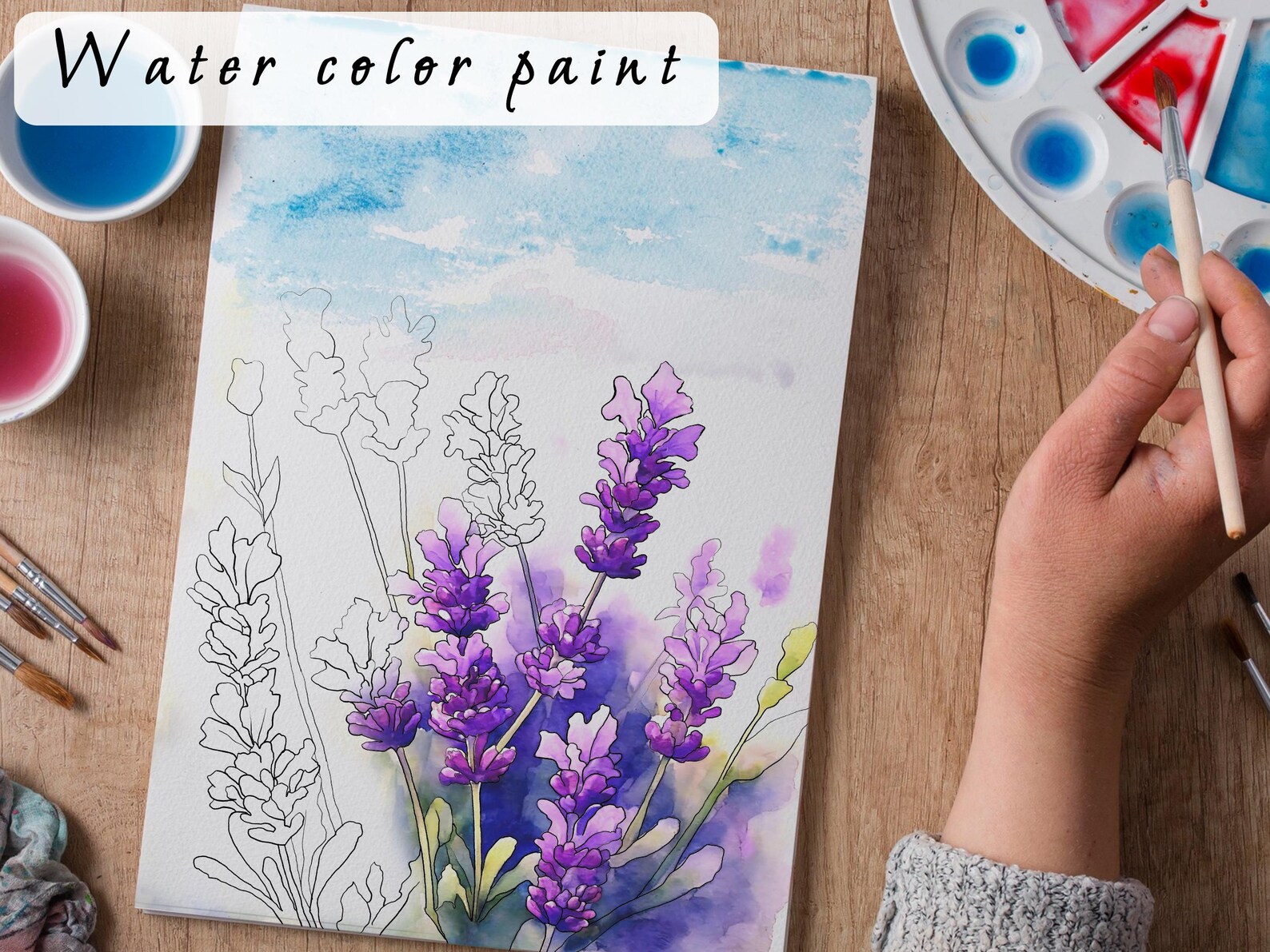 Lavender Flower Drawing Outline/landscape Drawing Outline,template ...