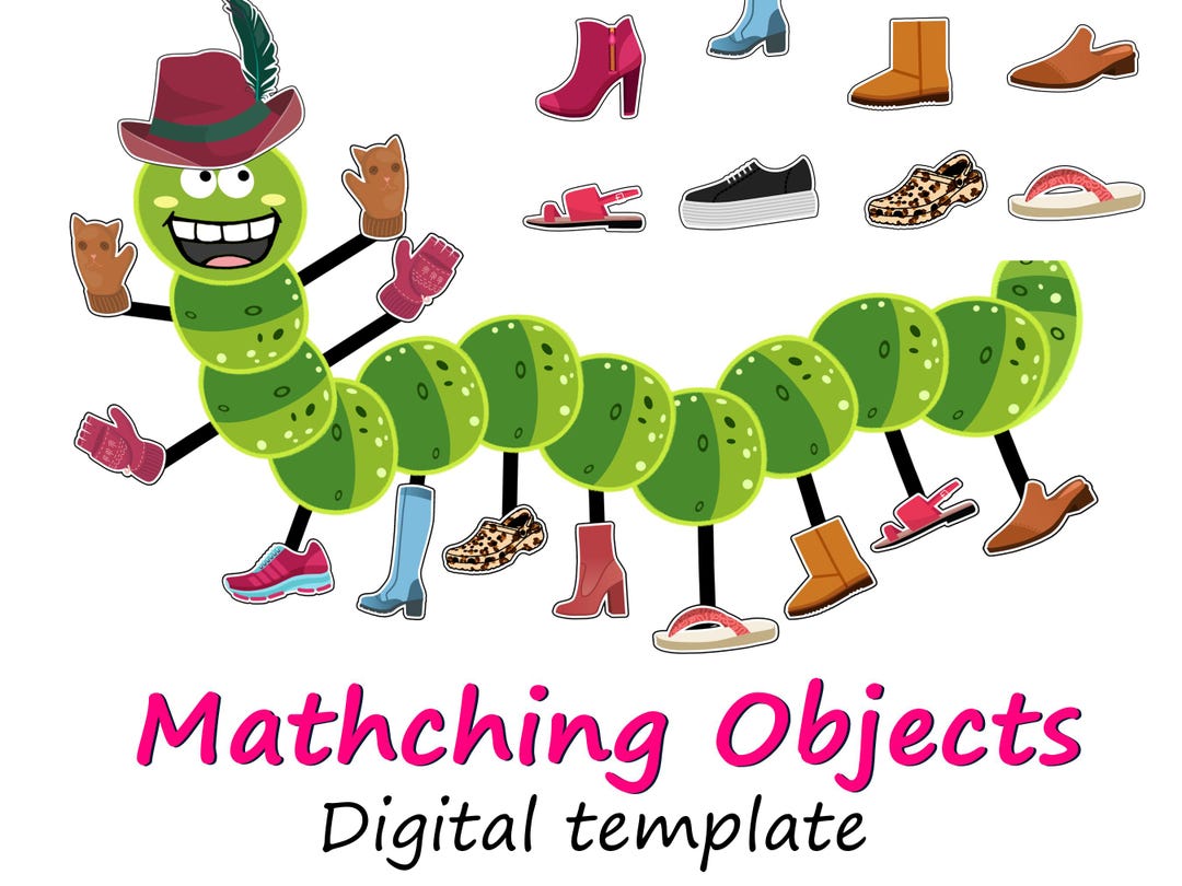 Caterpillar Matching Objects Activity for Kids, Toddler Color ...
