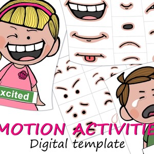 Emotions Activity for Kids Boy & Girl, Printable Toddler Feeling Chart ...