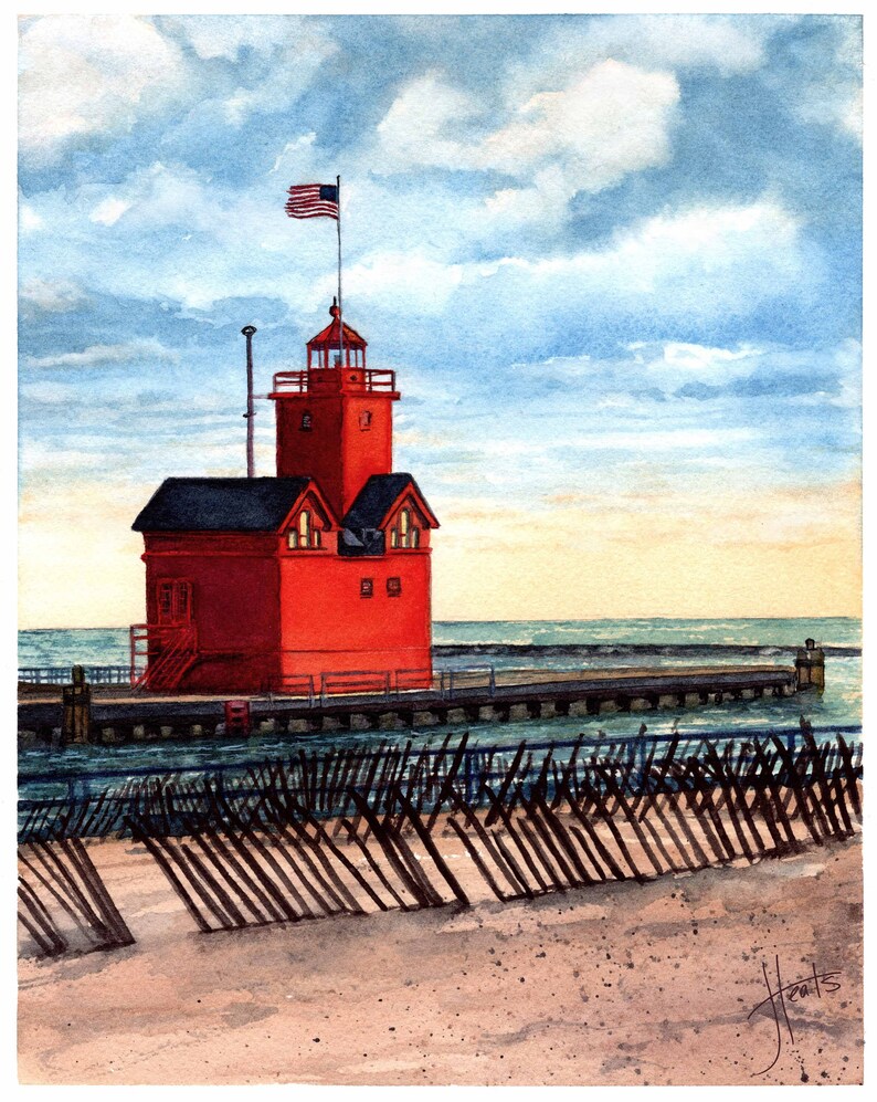 Big Red Lighthouse | Holland Harbor Lighthouse | Lake Michigan ...