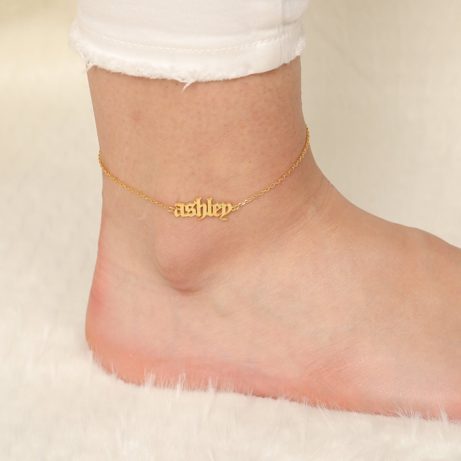 Personalized Anklet, Name Anklet, Initial Anklet, Custom Gold Anklet ...