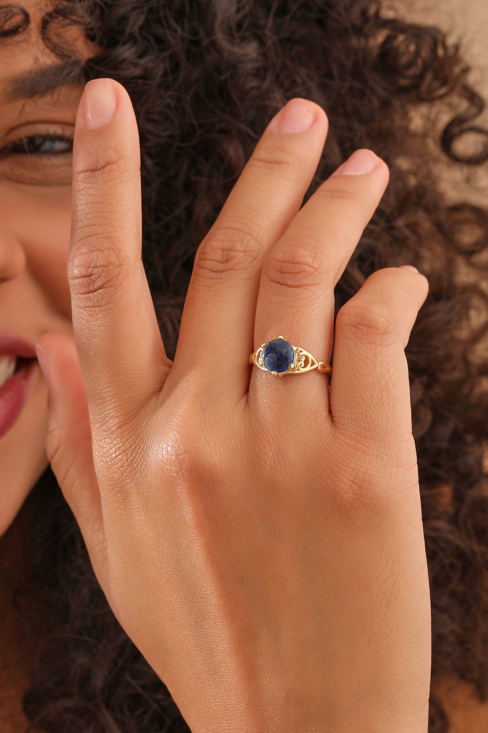 14K Gold Mood Ring Dainty Ring for Women Feeling Stone Ring - Etsy