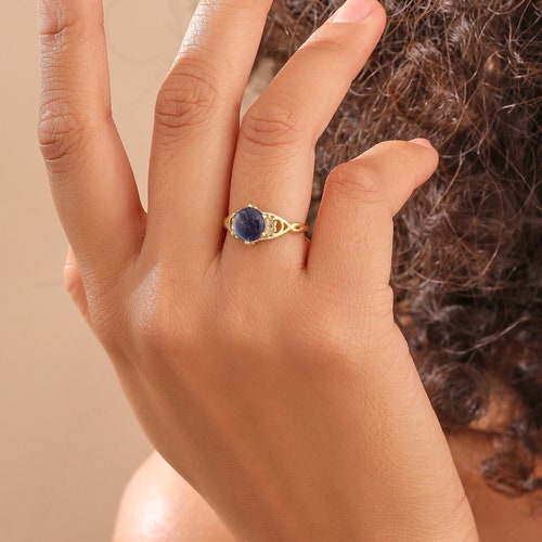 14K Gold Mood Ring Dainty Ring for Women Feeling Stone Ring - Etsy