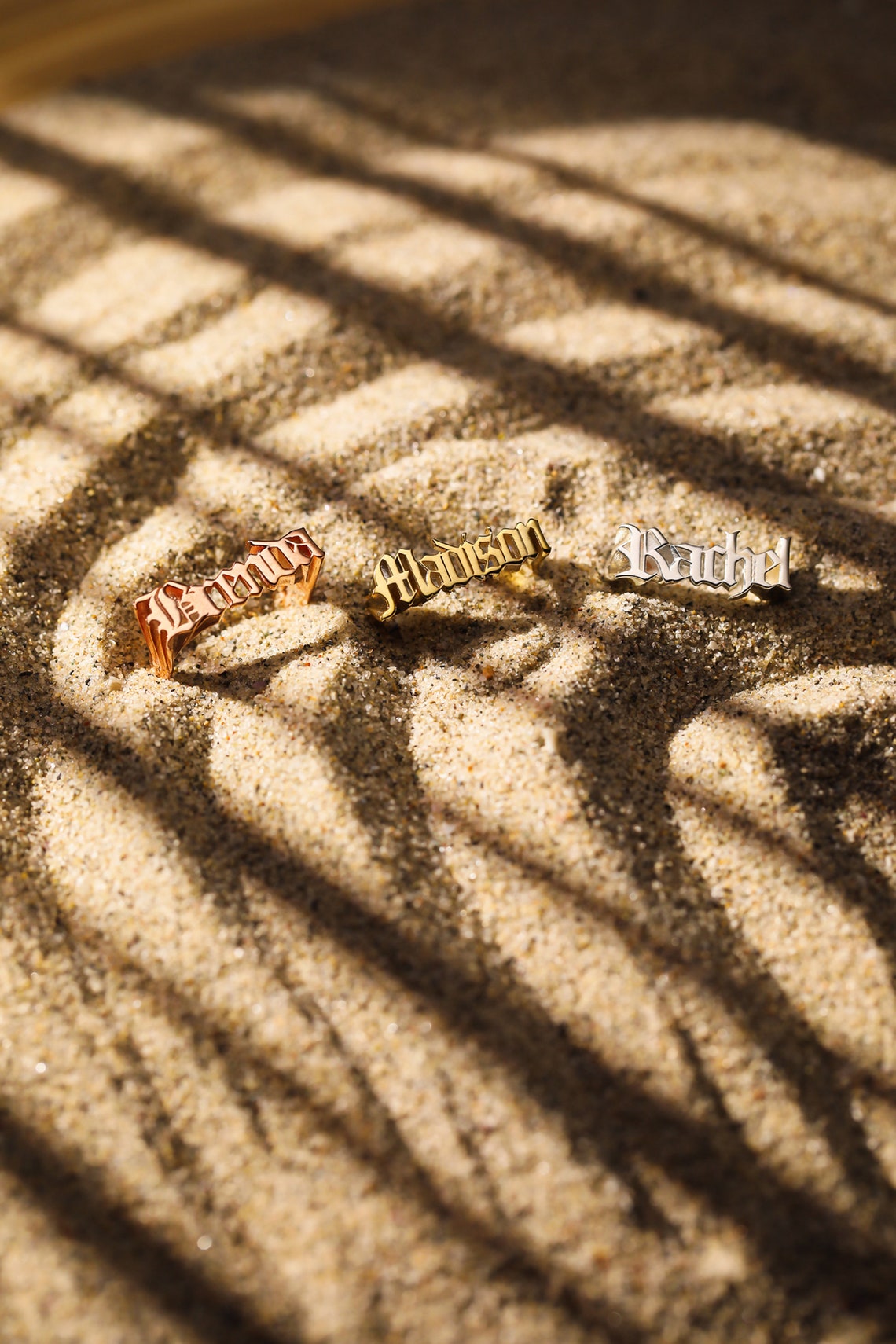 14K Gold Old English Name Ring Custom Gothic Name Ring - Etsy