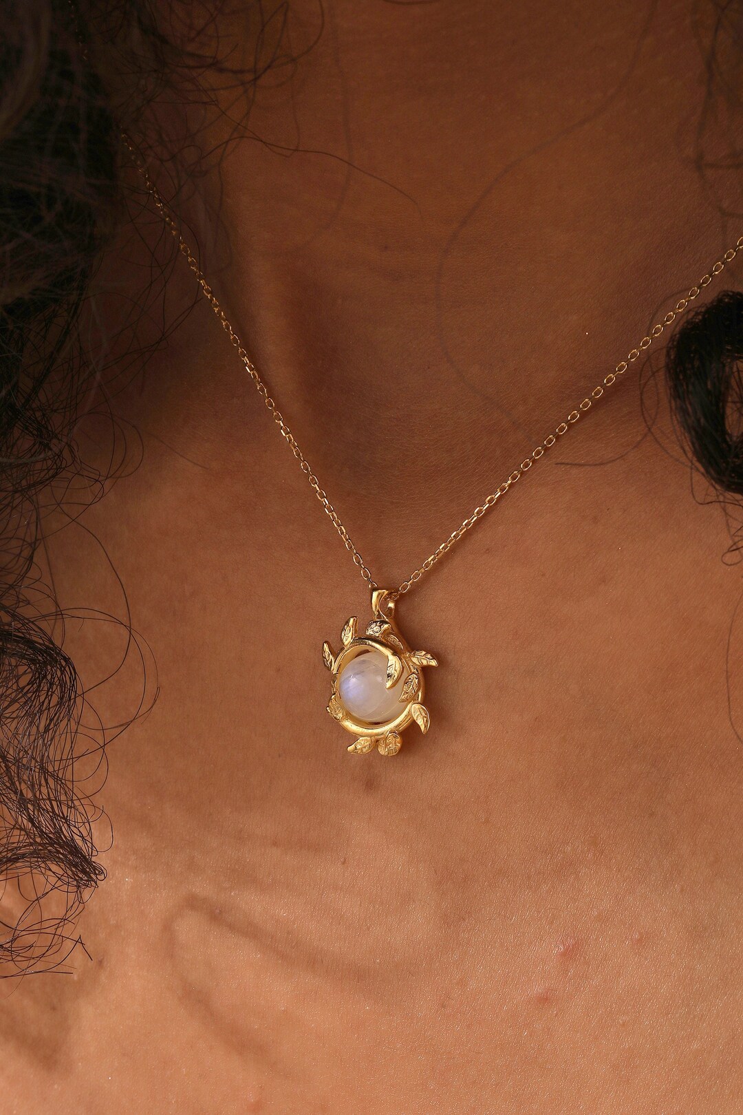 Dainty Moonstone Necklace, 14k Gold Sterling Silver, Bridesmaid Gift - Etsy