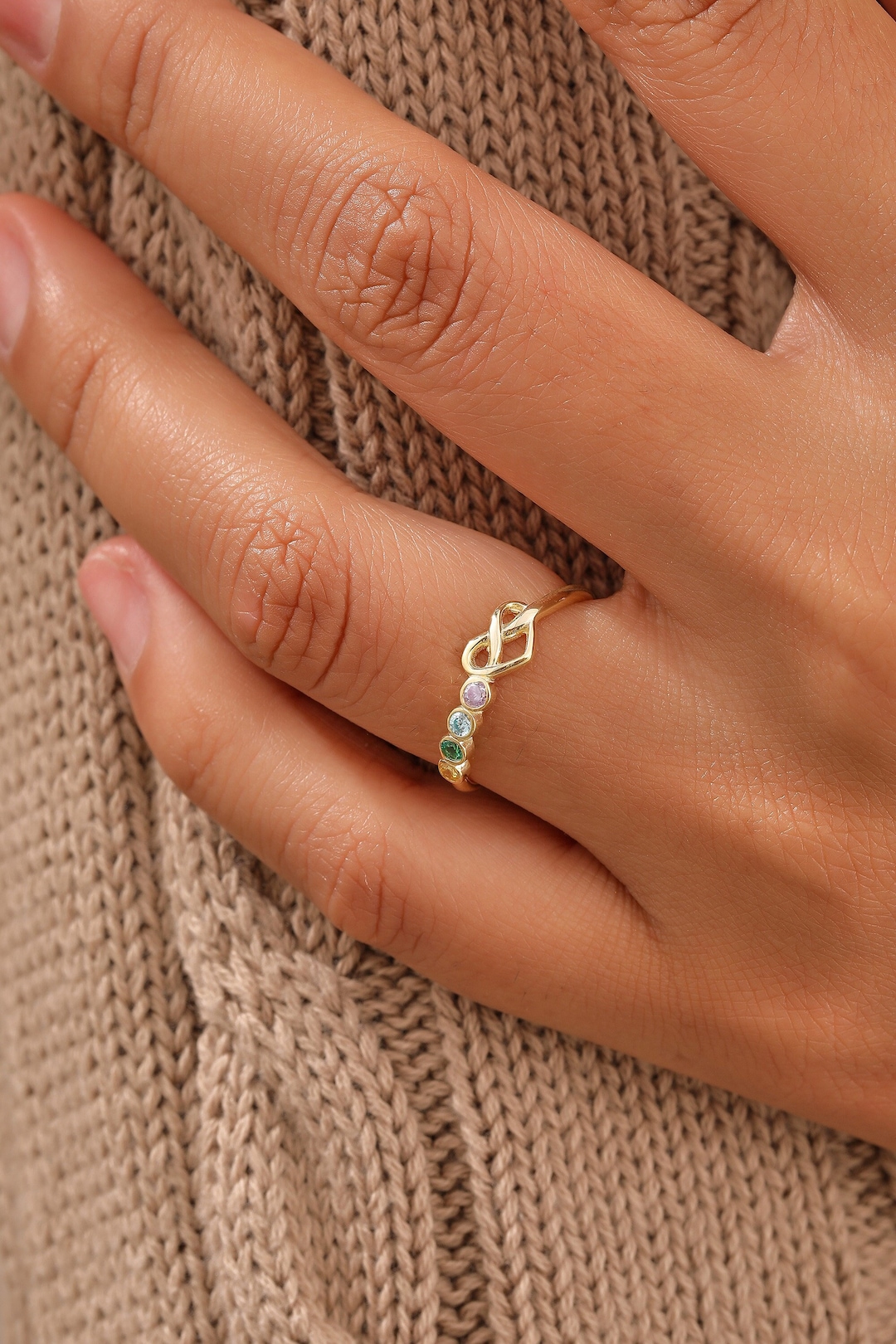 Birthstone Ring, October Birthstone, Gold Heart Ring, Grandma Family ...