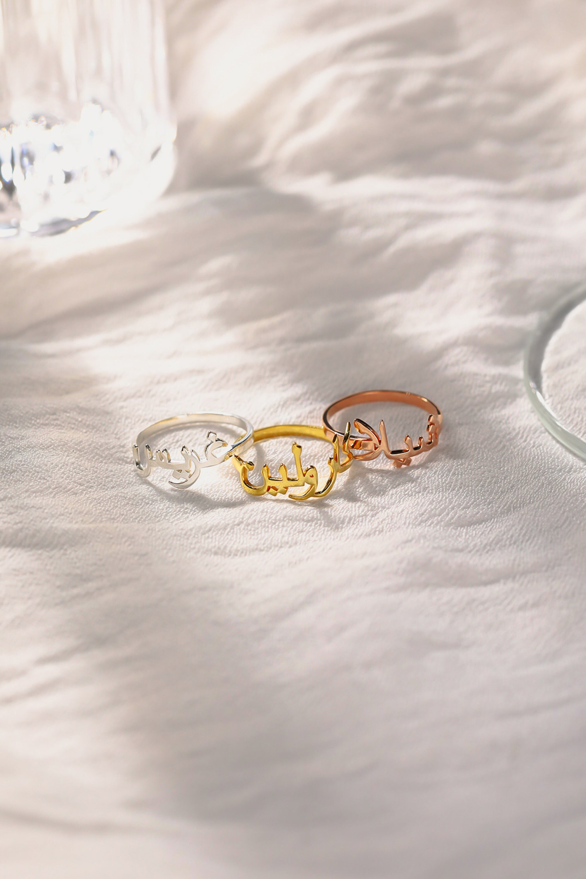 Gold Arabic Name Ring Arabic Letter Ring Personalized Ring - Etsy UK