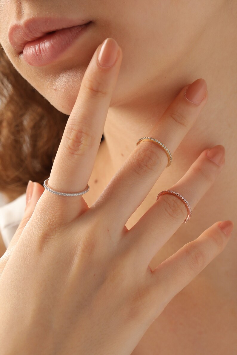 14K Gold FULL Eternity Band Ring Knuckle Ring Wedding Ring - Etsy