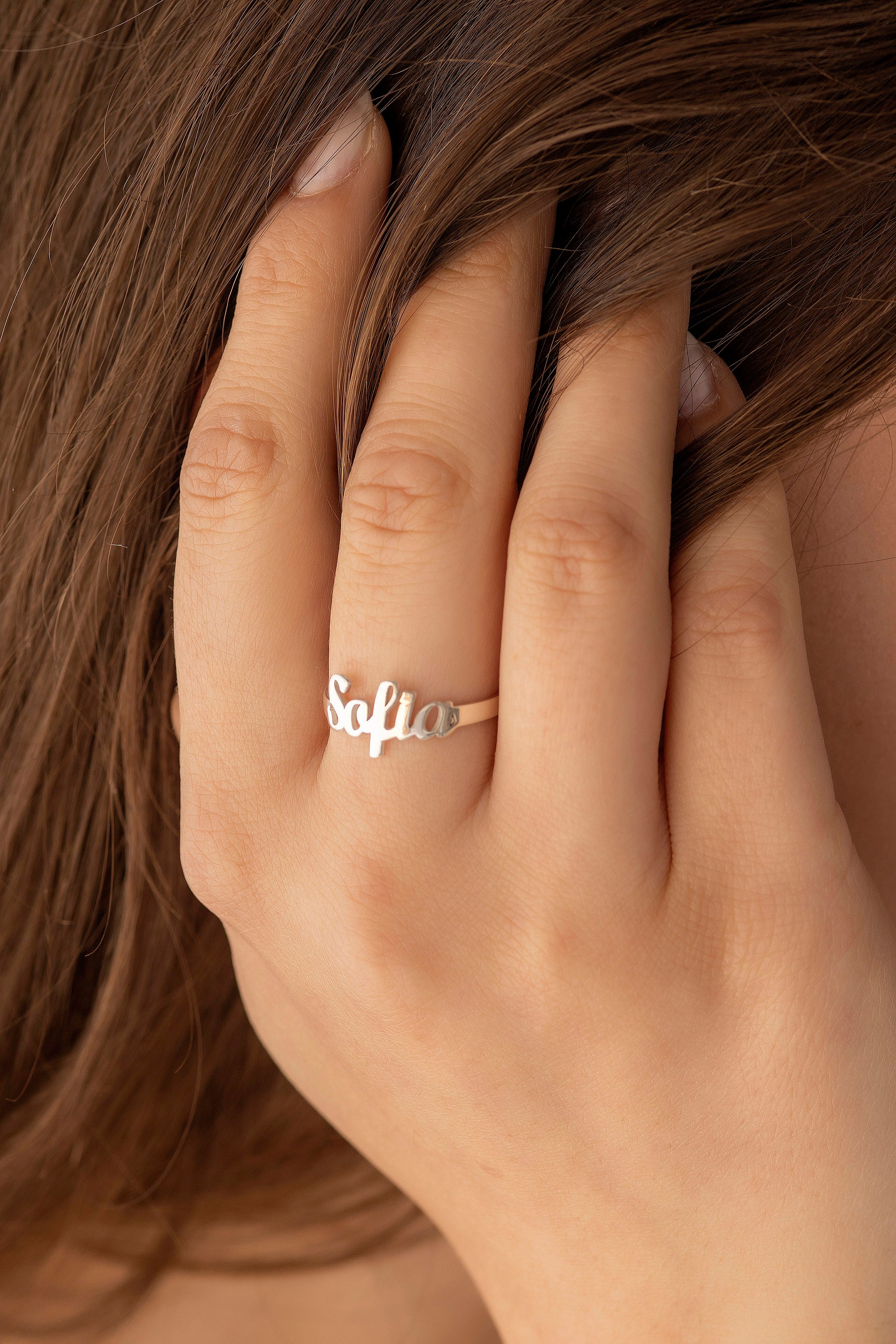 14K Gold Name Ring Custom Name Ring Stackable Name Ring | Etsy