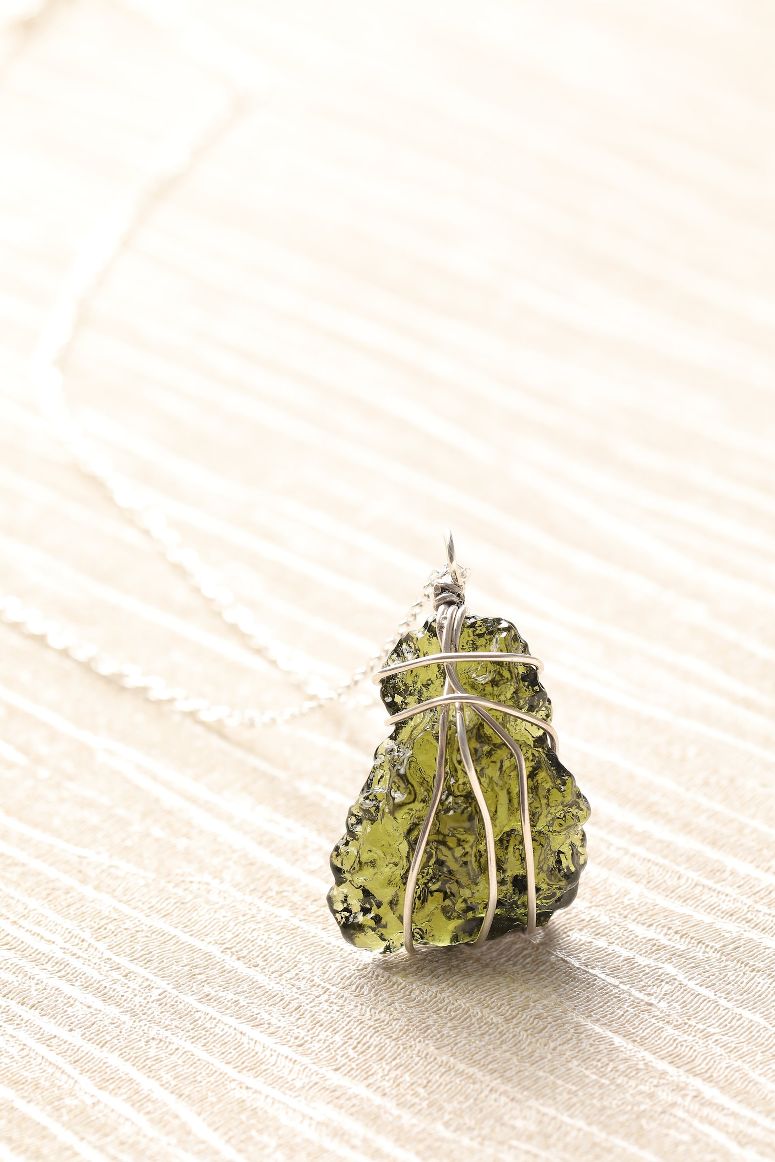 14K Gold Moldavite Necklace Moldavite Pendant Genuine | Etsy