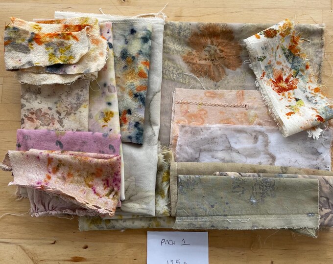 Naturally Dyed Fabric Bundles, Scrap Fabrics, Craft Bundle, Slow Stitch ...