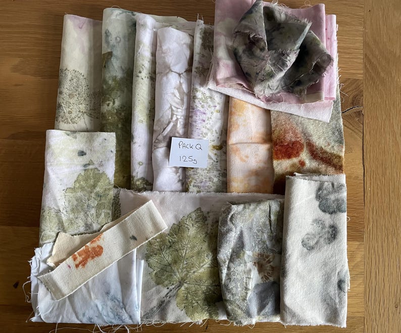 Naturally Dyed Scrap Fabric Bundles, Craft Bundle, Slow Stitch ...