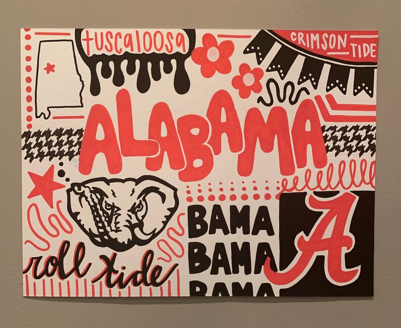 University of Alabama College Decor - Etsy