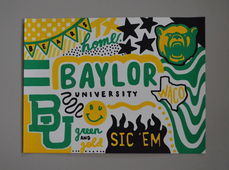 Baylor University College Decor - Etsy