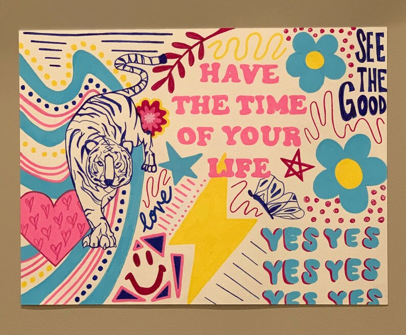 Trendy Preppy Multicolor Art Wall Decor - Etsy