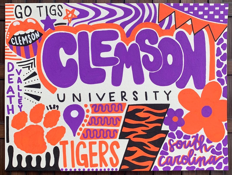 Clemson University College Decor - Etsy