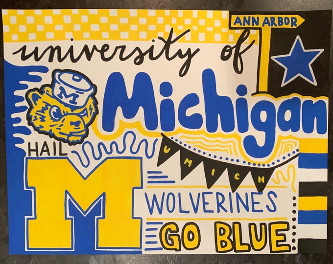 University of Michigan College Decor - Etsy