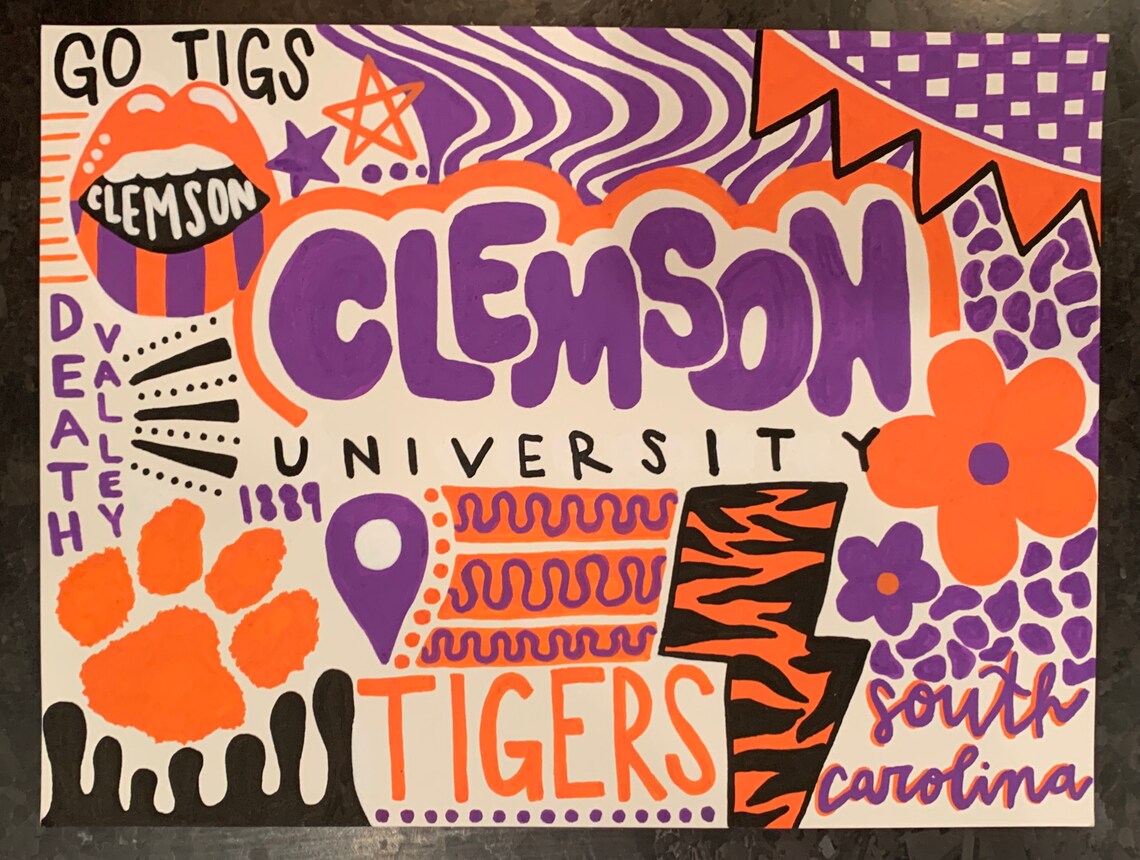 Clemson University College Decor - Etsy