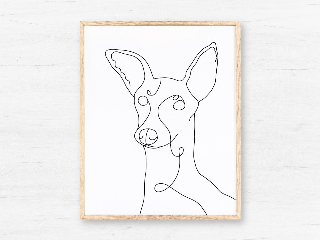 Italian Greyhound Line Art Whippet Wall Decor Printable One Line ...