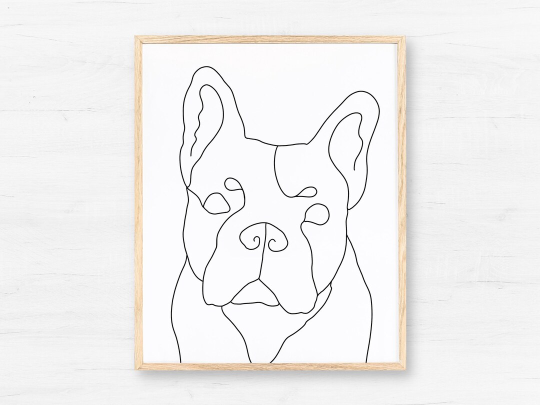 French Bulldog Line Art Frenchie Printable Minimalist Wall Art Boston ...