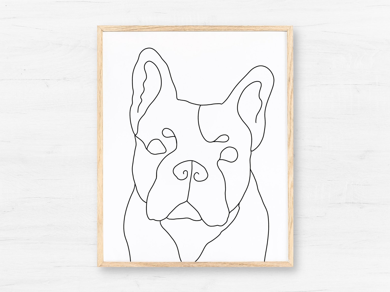 French Bulldog Line Art Frenchie Printable Minimalist Wall Art Boston ...