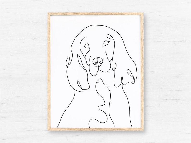 Cocker Spaniel Line Art English Springer Spaniel Printable Minimalist ...