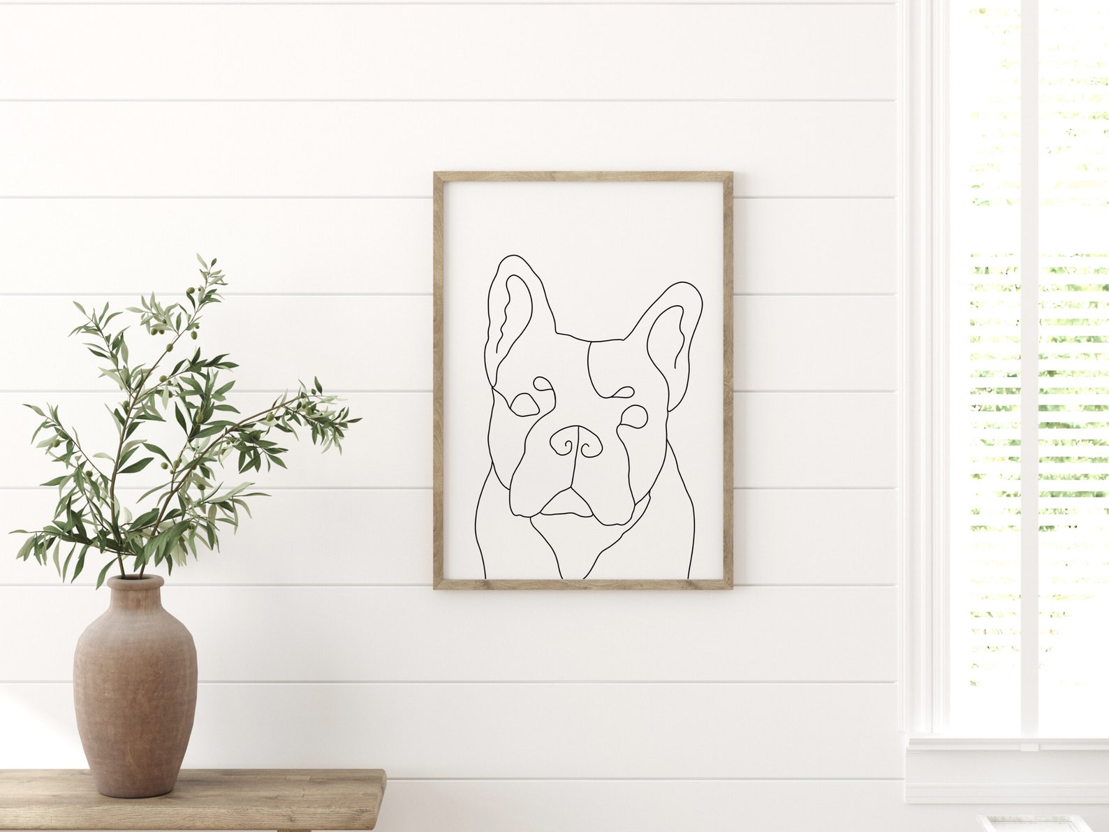 French Bulldog Line Art Frenchie Printable Minimalist Wall Art Boston ...