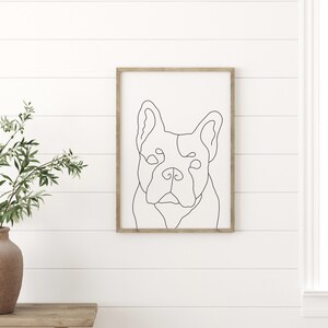 French Bulldog Line Art Frenchie Printable Minimalist Wall Art Boston ...