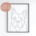 French Bulldog Line Art Frenchie Printable Minimalist Wall Art Boston ...