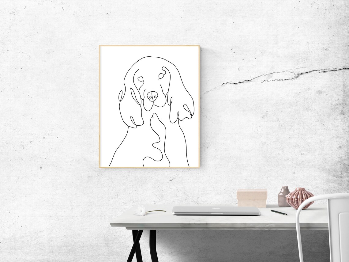Cocker Spaniel Line Art English Springer Spaniel Printable Minimalist ...
