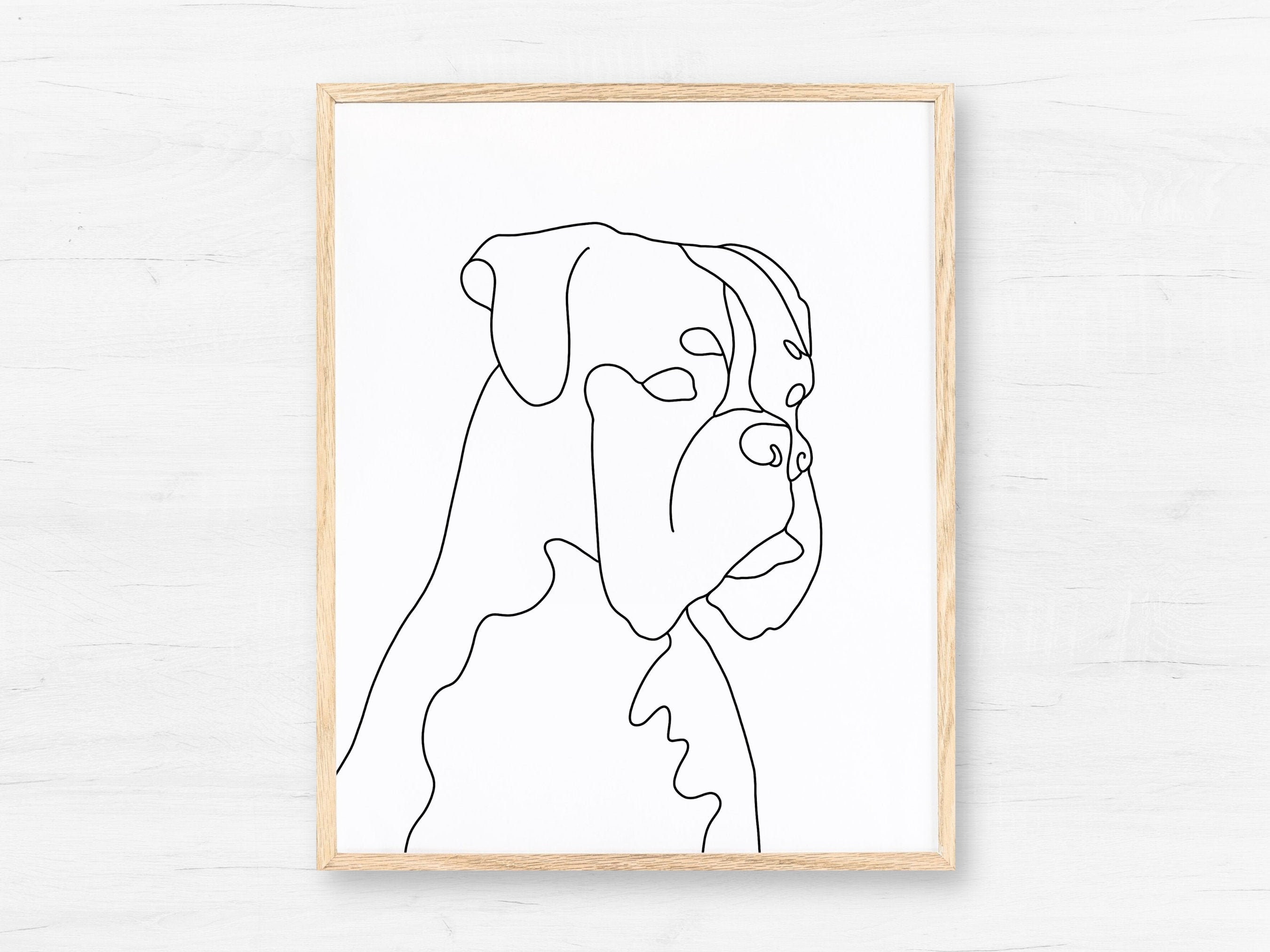 Boxer Dog Line Drawing