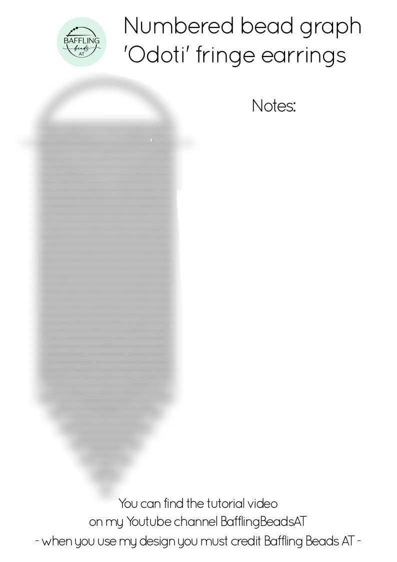 Bead Graph & Color Codes for 10 Odoti Fringe Earring Variations, Ombre ...