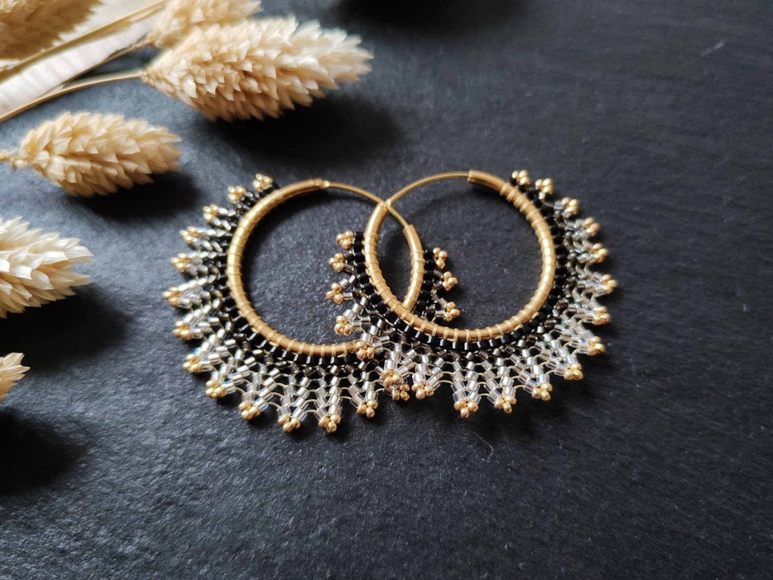 Handmade Crescent Moon Hoop Earrings neomi in - Etsy