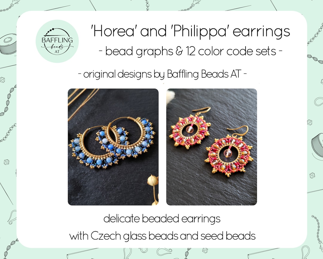 Bead Graph & Color Codes for 12 Horea Hoop and Philippa Earring ...