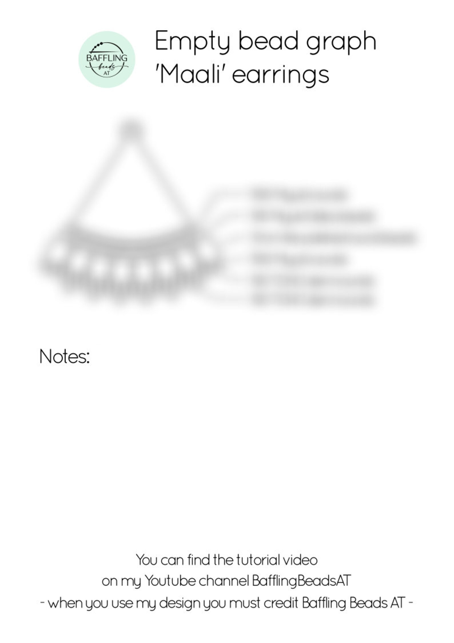 Bead Graph & Color Codes for 10 Maali Earring Variations, Elegant Jewelry With Fire-polished ...