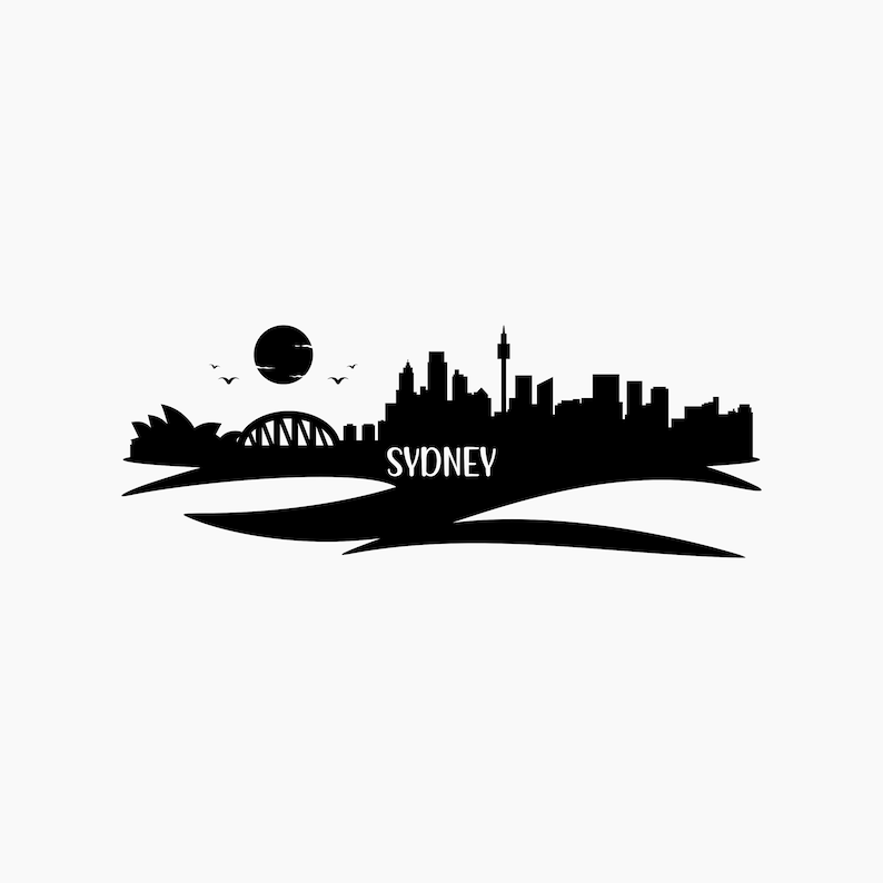 Sydney Skyline Silhouette. Svg Png Eps Dxf Cut Files. - Etsy