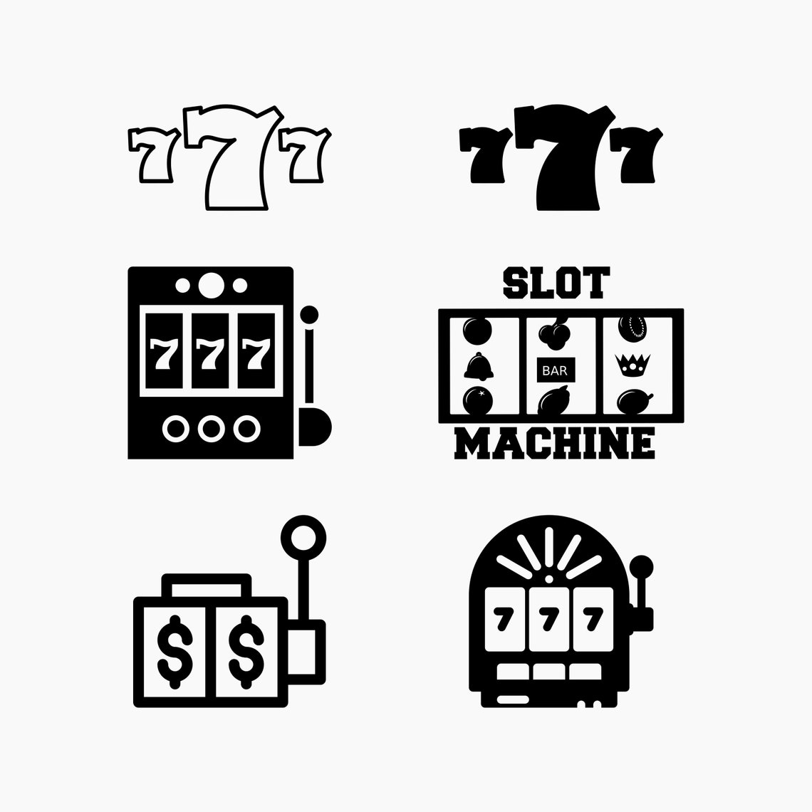 Slot Machine Casino. Svg Png Eps Dxf Cut Files. | Etsy