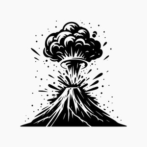 Erupting Volcano. 4 Svg Bundle. Svg Png Eps Dxf Cut Files. - Etsy